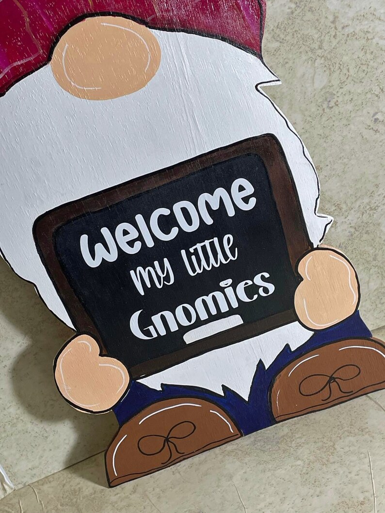 Gnome Teacher Classroom Sign or Door Decor Back to School - Etsy