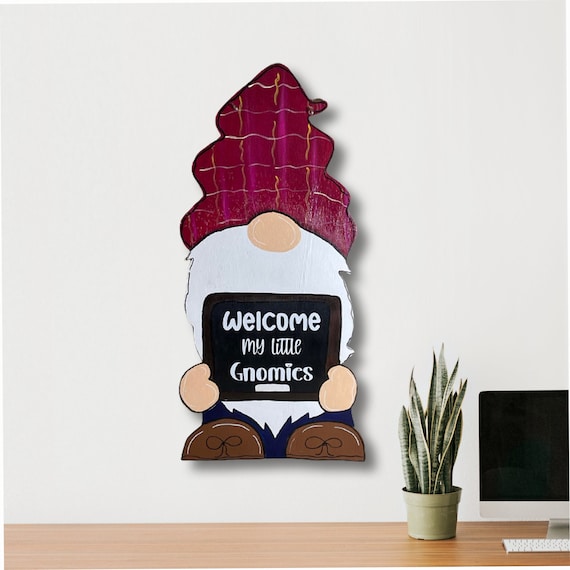 Gnome Teacher Classroom Sign or Door Decor Back to School - Etsy