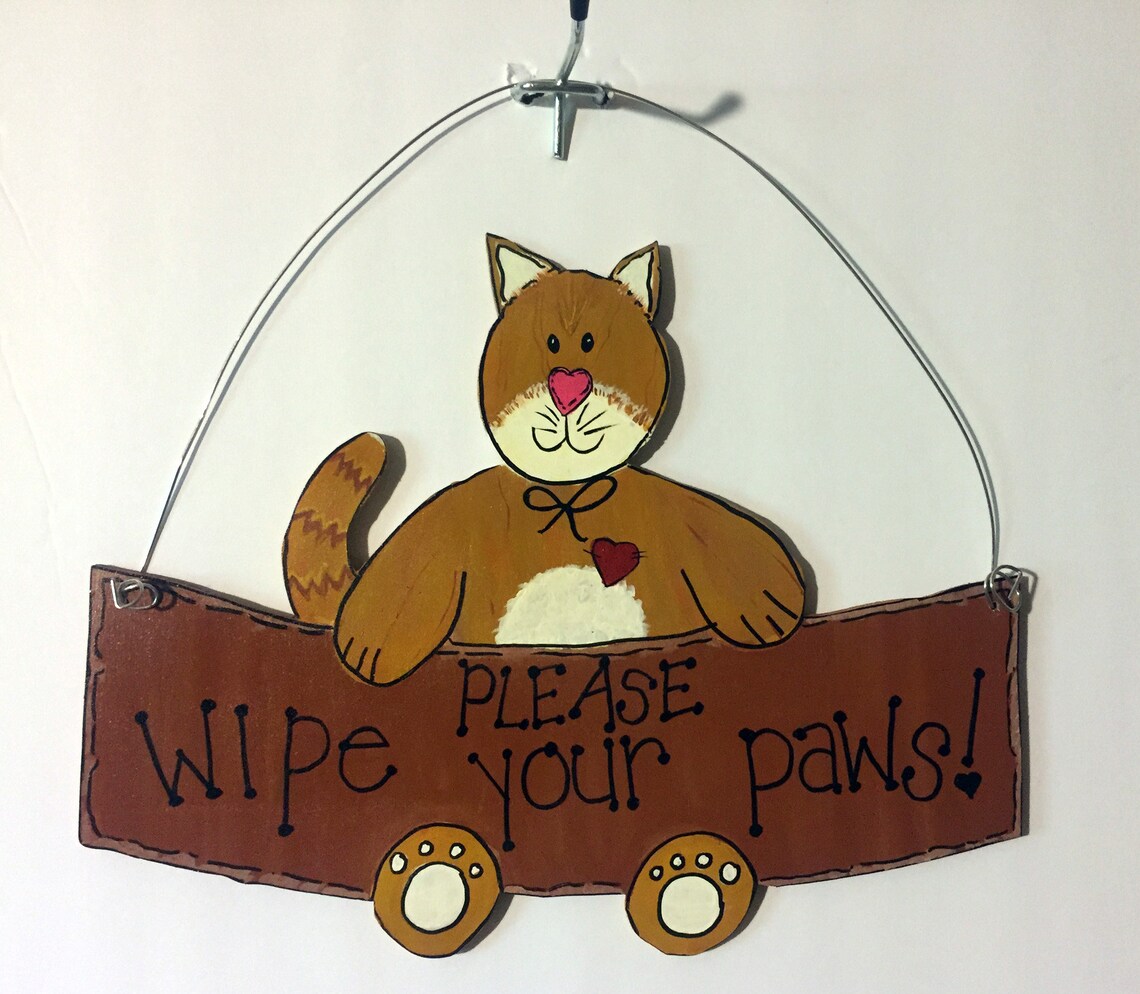 Cat Welcome Sign Cat Door Decor Pet Wall Decor Pet Wall | Etsy