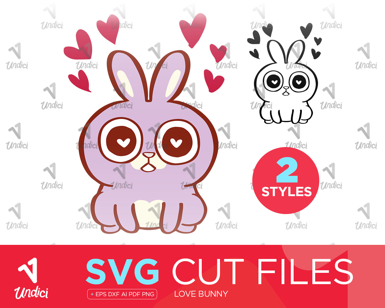Instant Download SVG Cut File. Cute Love Bunny Clipart. Cute | Etsy