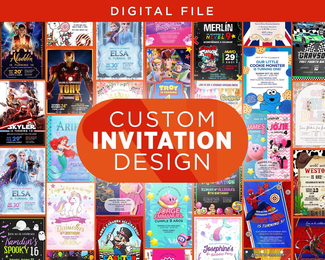 Custom Invitation Design Digital File. Custom Themed Invite for Your ...