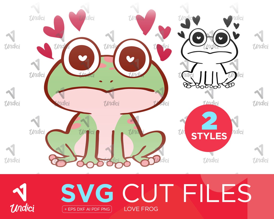 Instant Download SVG Cut File. Cute Love Frog Clipart. Cute - Etsy