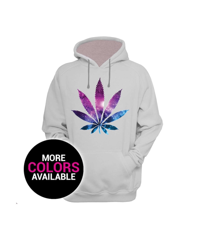 Cannabis Galaxy Weed Leaf Hoodie Sweatshirt Marijuana Smoking | Etsy