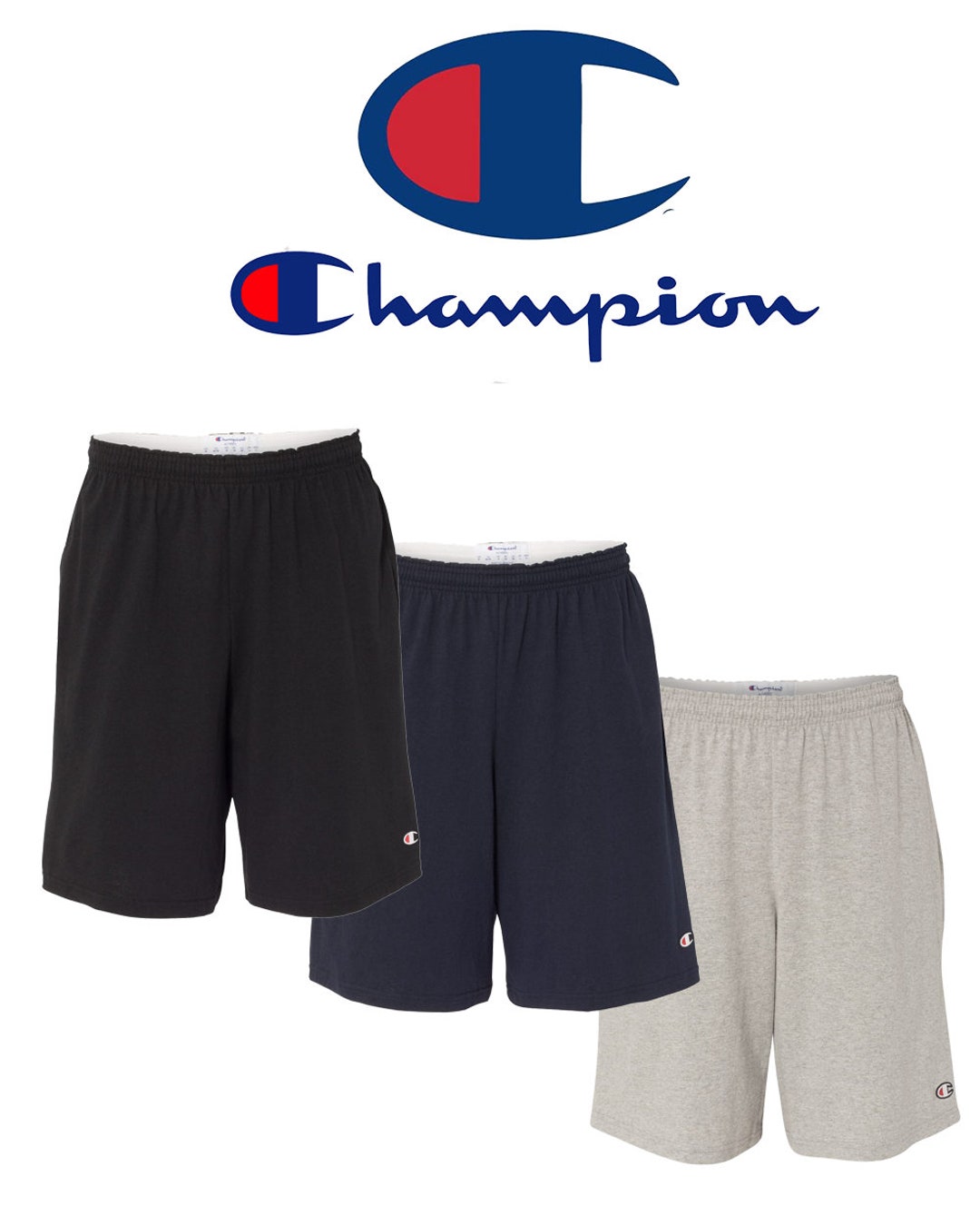 Custom Official Champion - 9" Inseam Cotton Jersey Shorts With Pockets ...