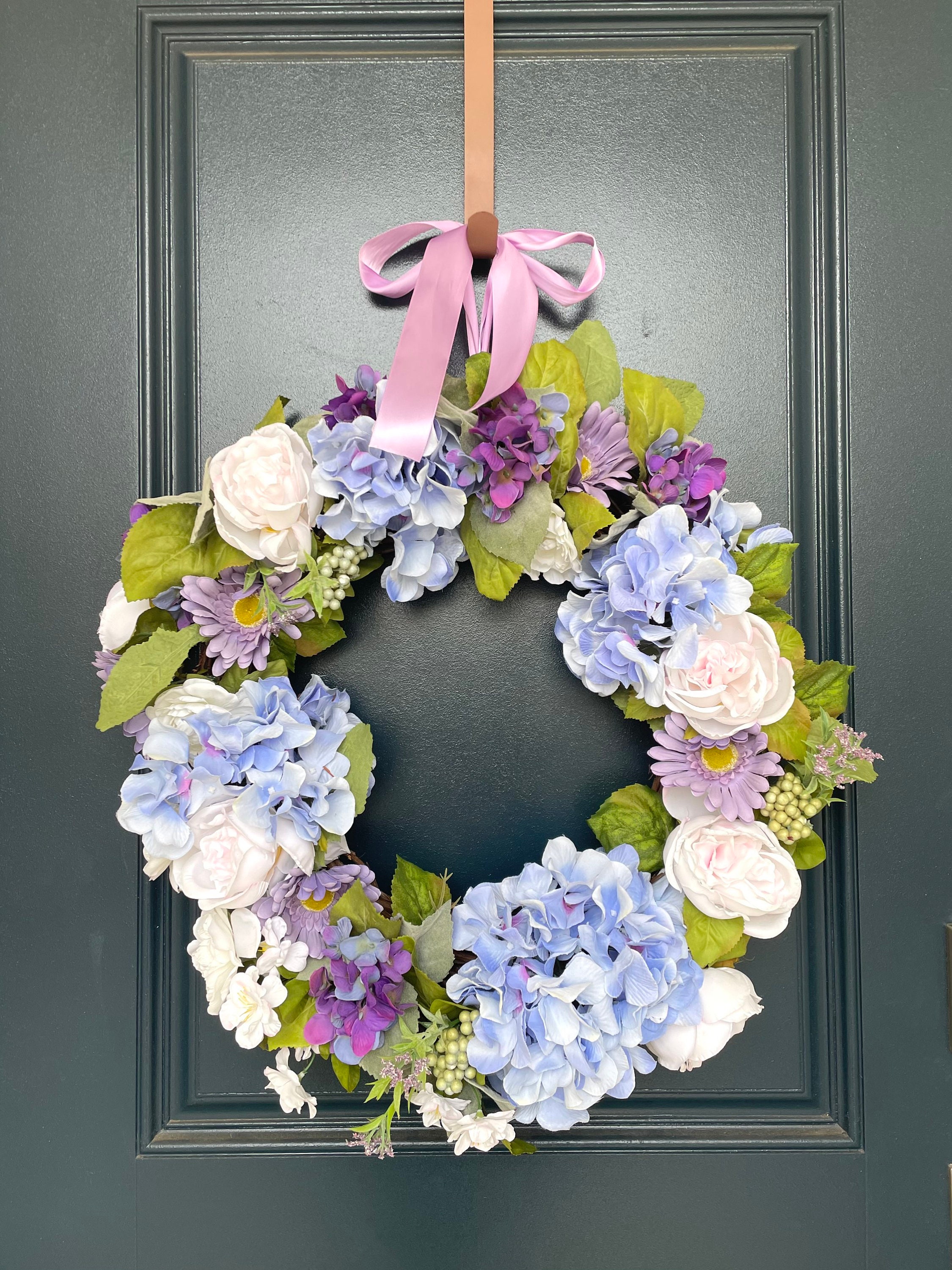 Blue Spring Wreath Blue Hydrangea Wreath Blue Wreath Large - Etsy Hong Kong