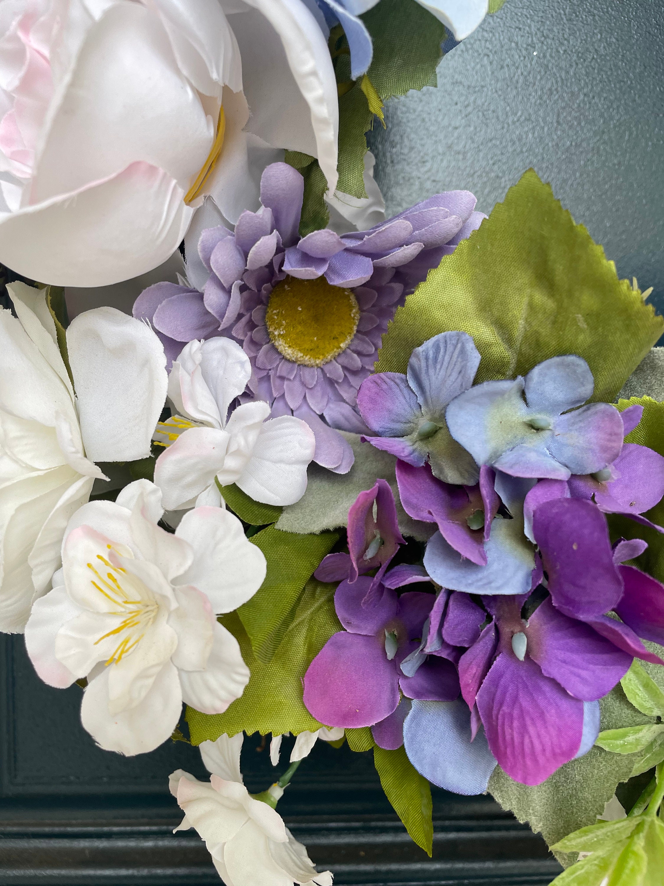 Blue Spring Wreath, Blue Hydrangea Wreath, Blue Wreath Large, Hydrangea ...