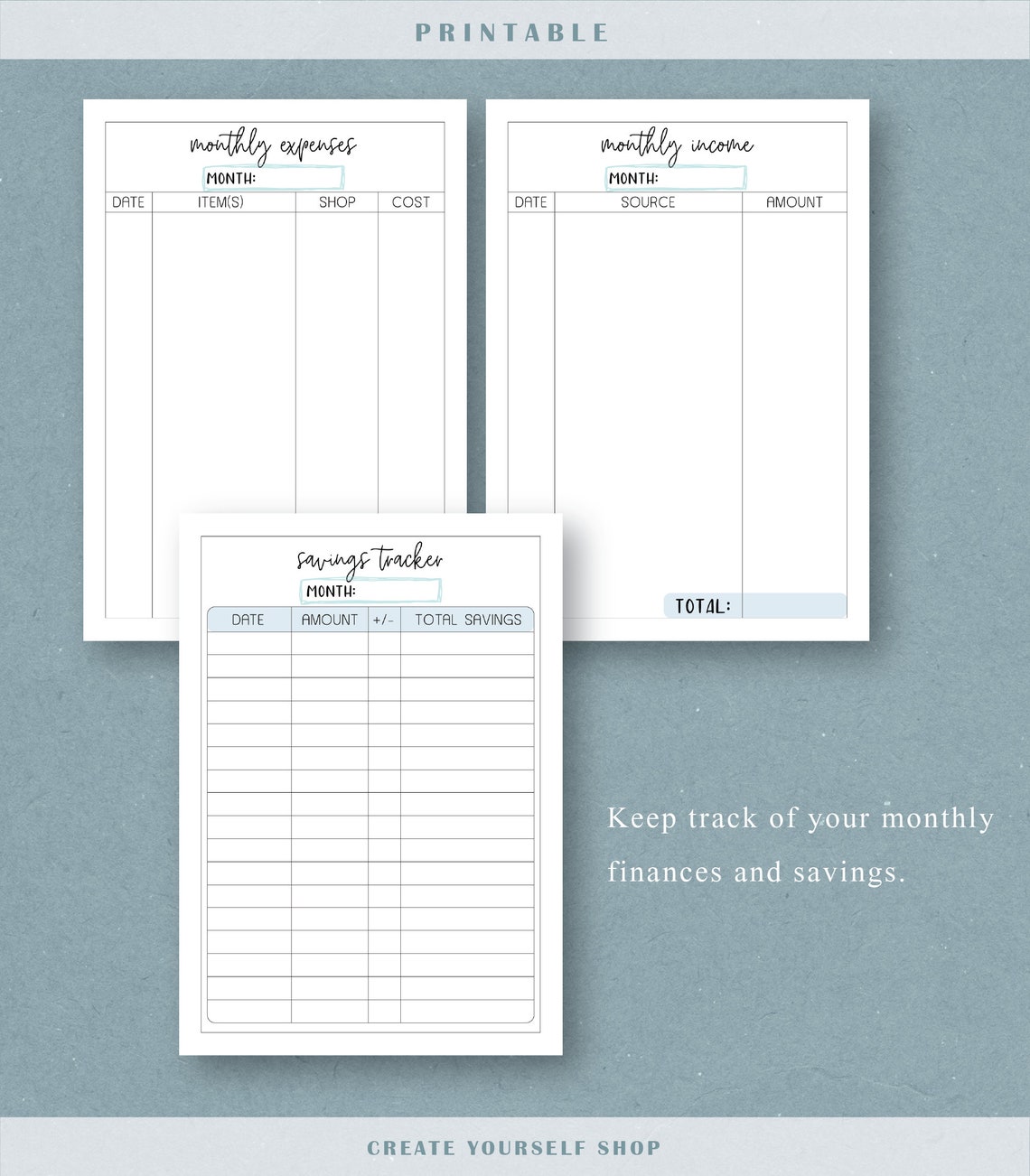 Financial Planner Printable Digital Planner, Budget Planner, Income ...