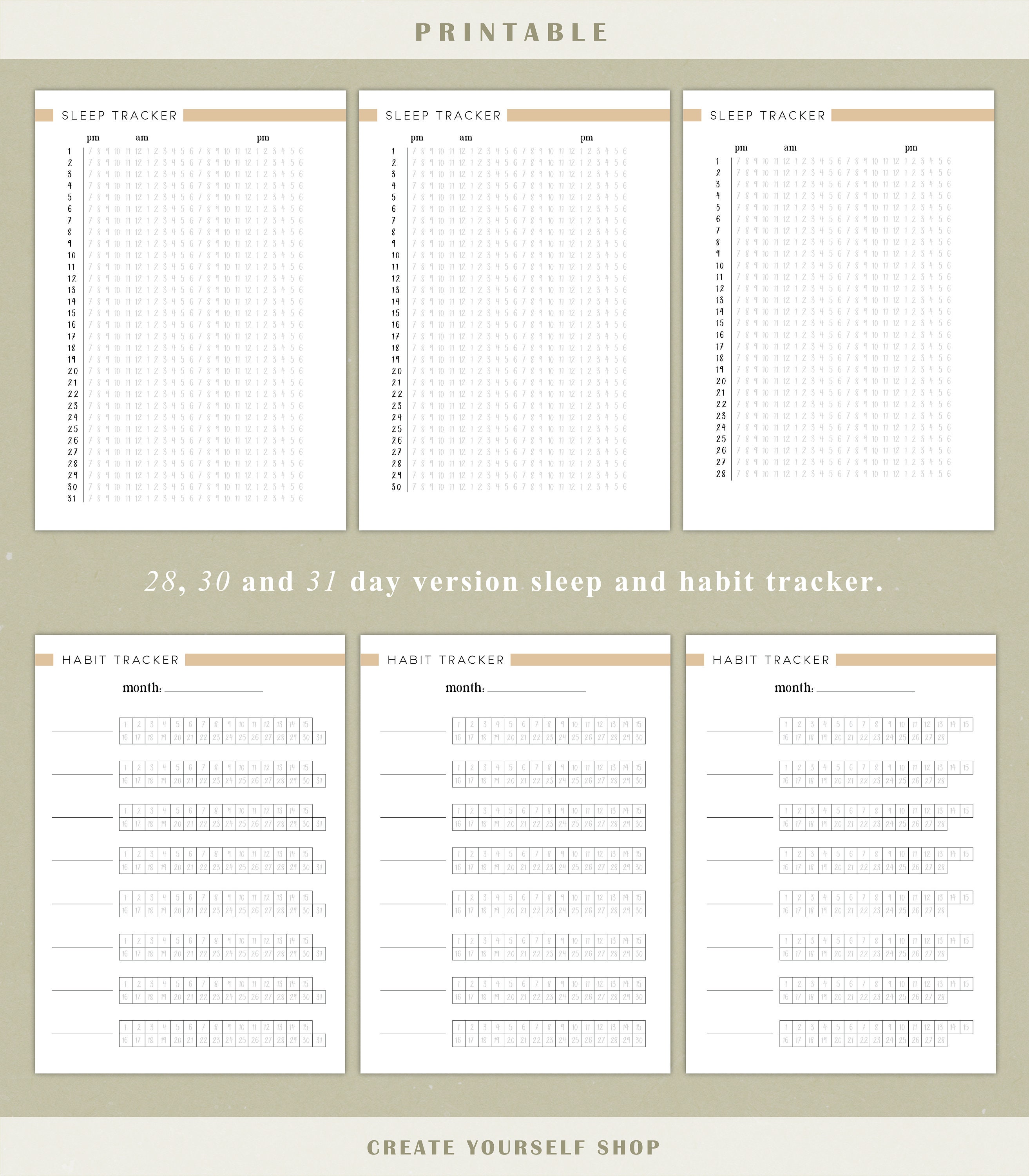 Tracker Bundle Printable Planner Insert, Tracker Set, Journal, Starter ...