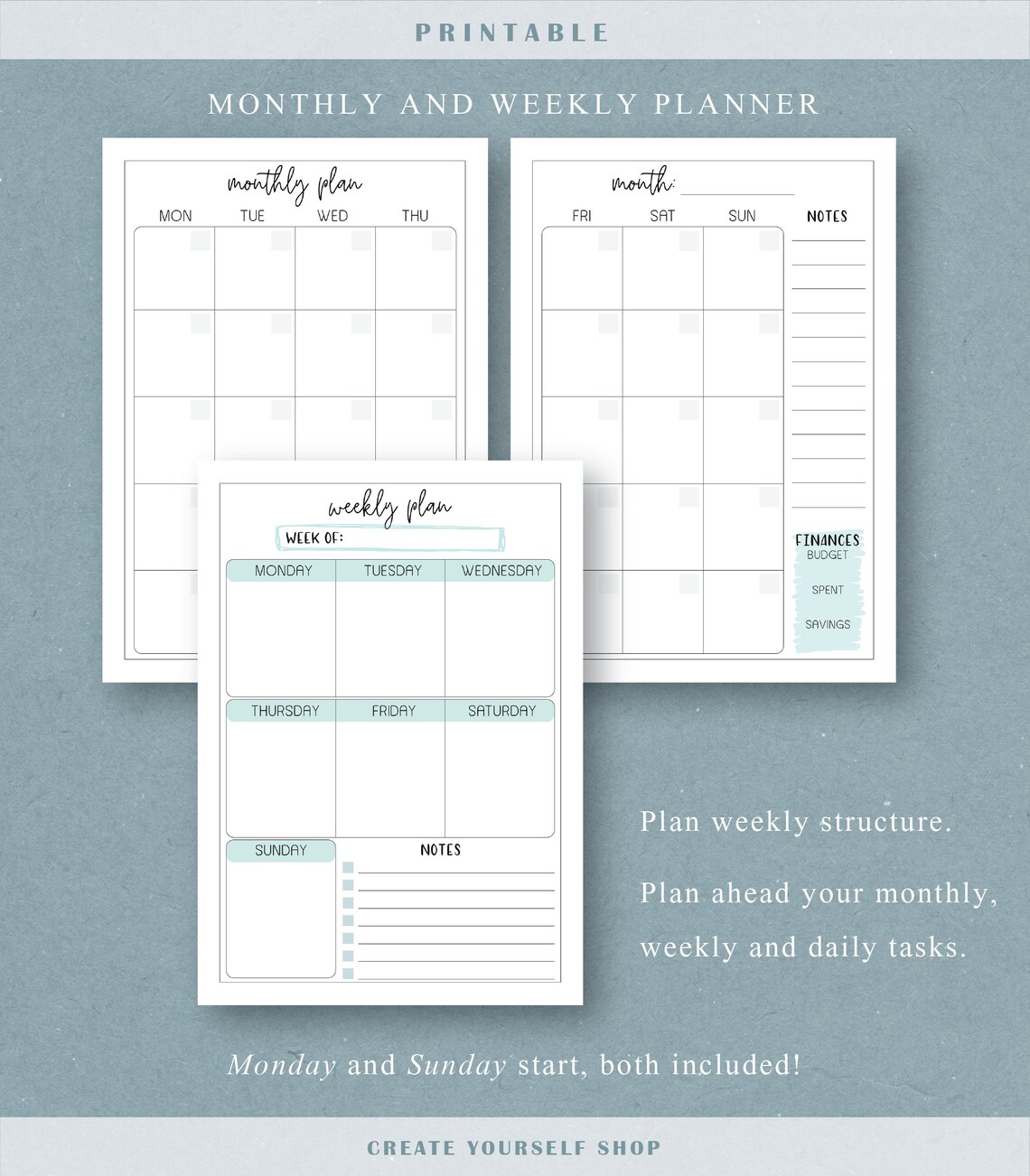 Financial Planner Printable Digital Planner, Budget Planner, Income ...