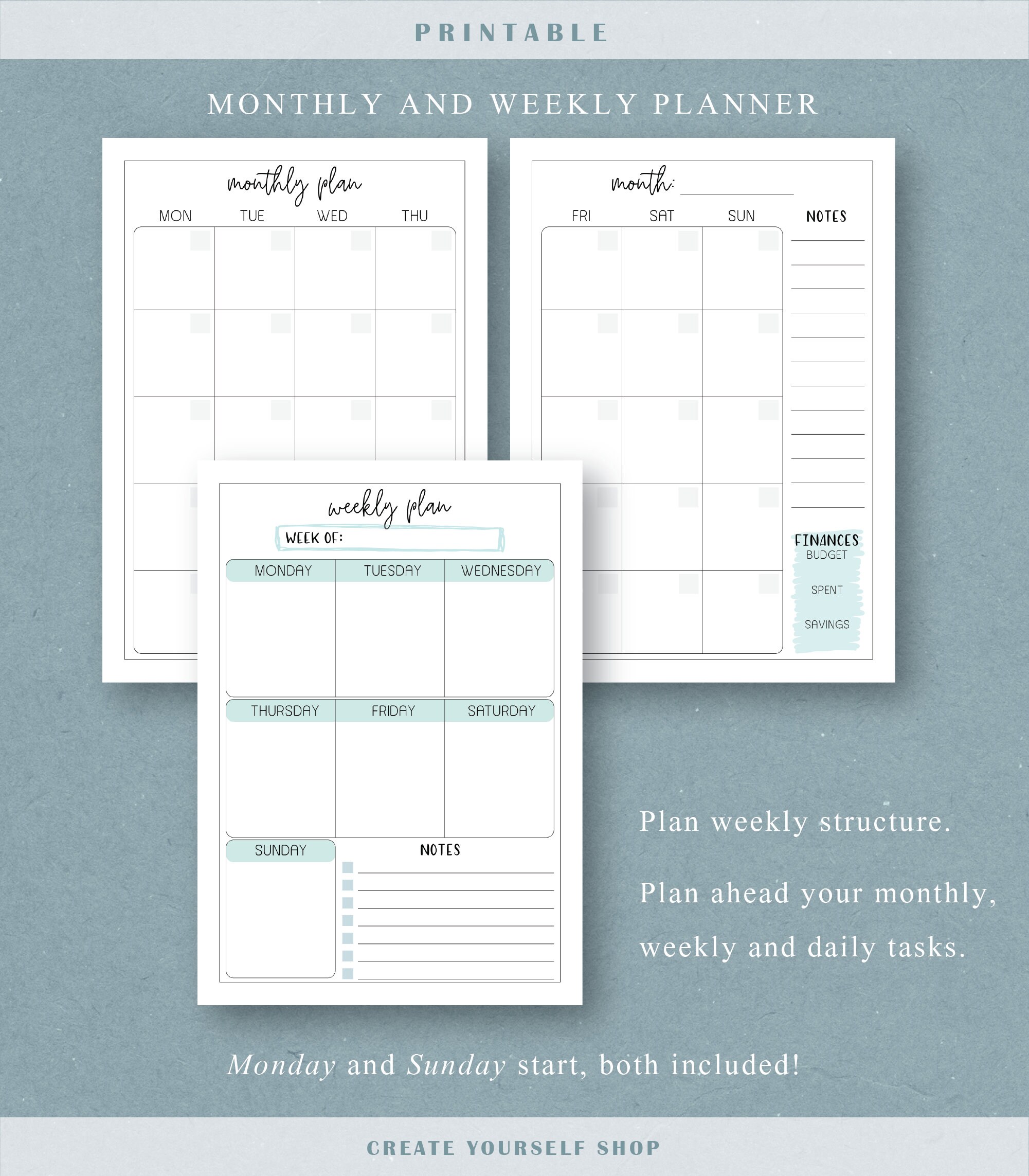 Financial Planner Printable Digital Planner, Budget Planner, Income ...