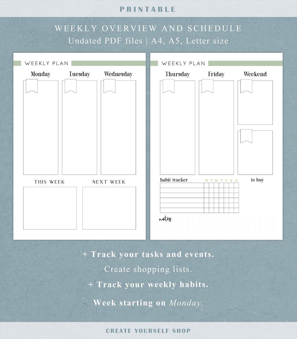 Productivity Planner Printable Daily Life Planner, Monthly Weekly Daily ...
