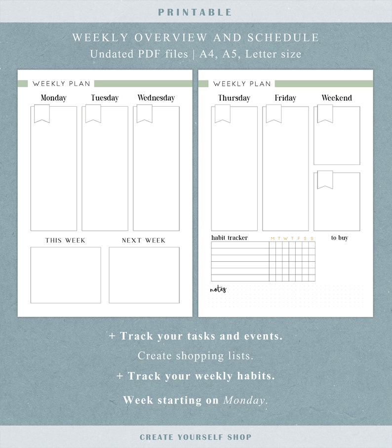 Productivity Planner Printable Daily Life Planner, Monthly Weekly Daily ...