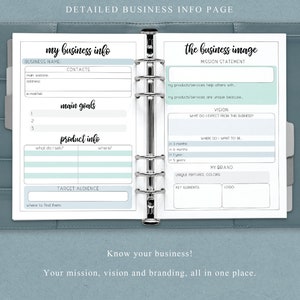 Small Business Planner - Printable Business Planner, Business Finances ...