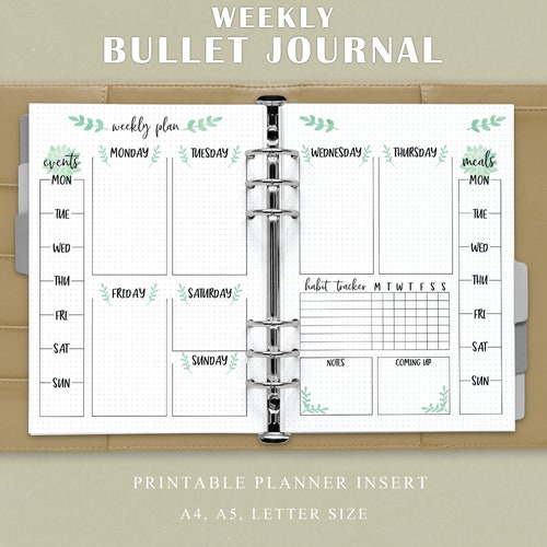 Monthly Journal Printable Planner Insert Dot Planner - Etsy