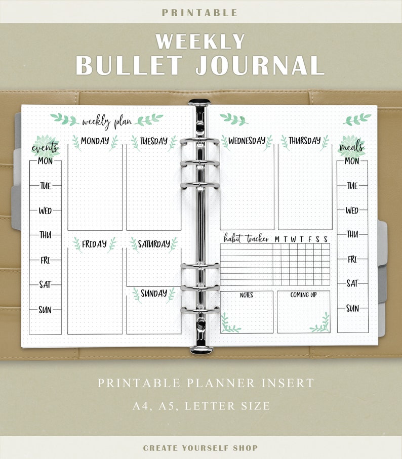 Printable Weekly Journal - Journal Pages, Weekly Planner, Planner ...