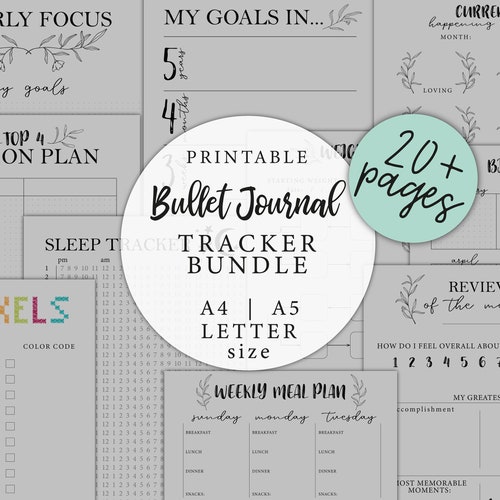 Tracker Bundle Printable Planner Insert Tracker Set Bullet - Etsy