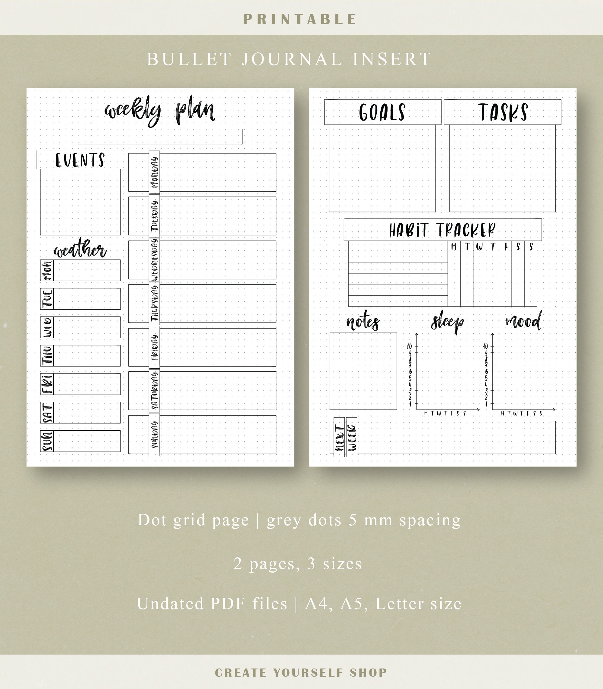 Weekly Journal Printable - Journal Pages, Weekly Planner, Planner ...