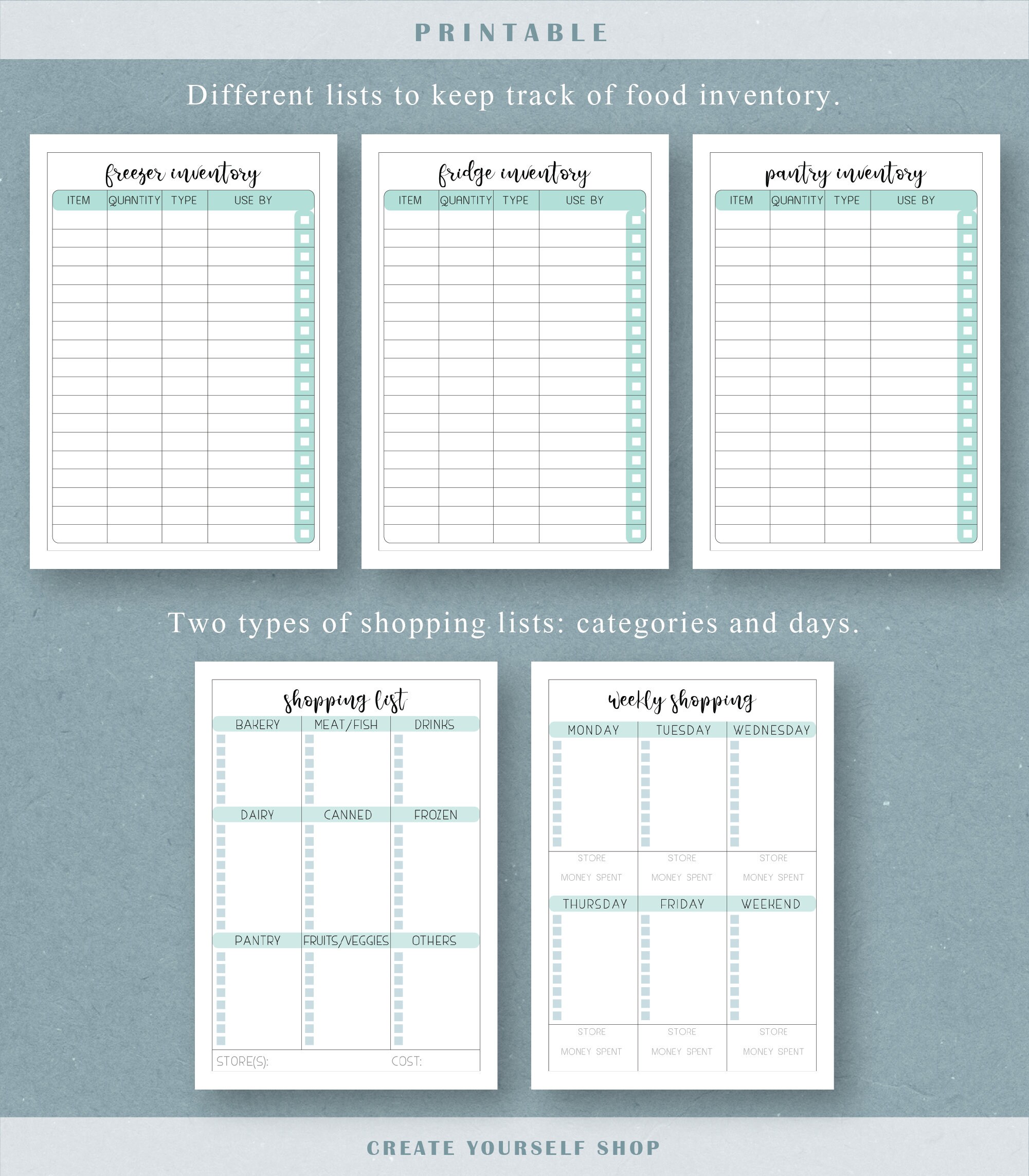 Complete Meal Planner Printable Meal Planner Kit, Grocery Checklist ...