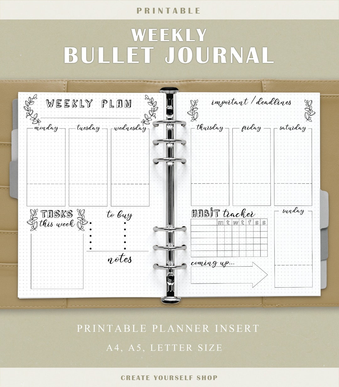Printable Journal Weekly - Journal Pages, Weekly Planner, Planner ...