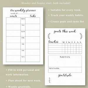 Weekly Journal Printable - Weekly Journal, Weekly Planner, Dot Grid ...