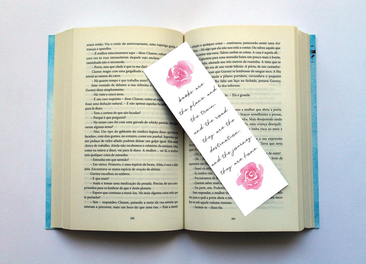 Printable Bookmark, Printable Rose Bookmark, Gift for Her, Bookmark Set ...
