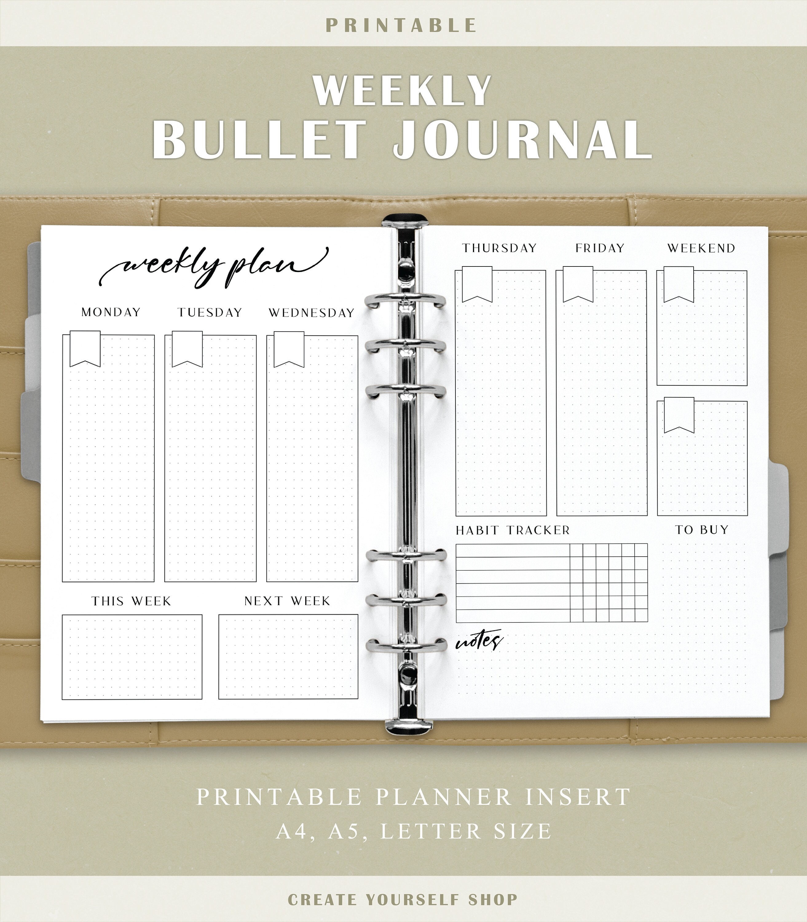Weekly Journal Printable - Journal Pages, Weekly Planner, Planner ...