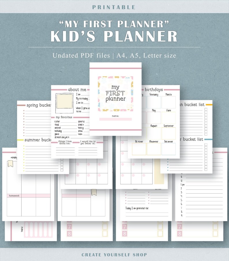 My First Planner Printable Kids Planner Morning Checklist | Etsy