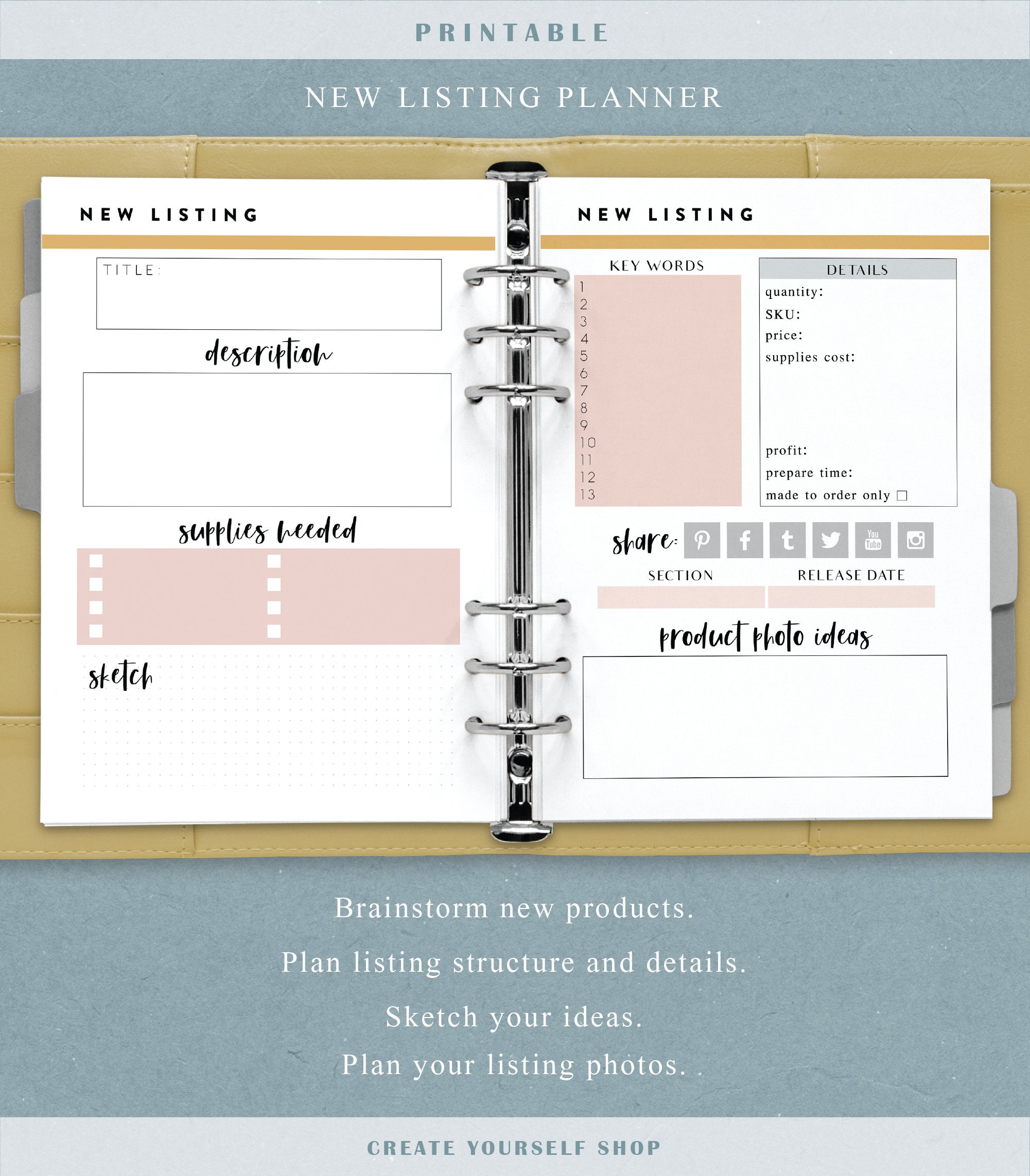 Etsy Business Planner Printable - Small Business Planner, Printable ...