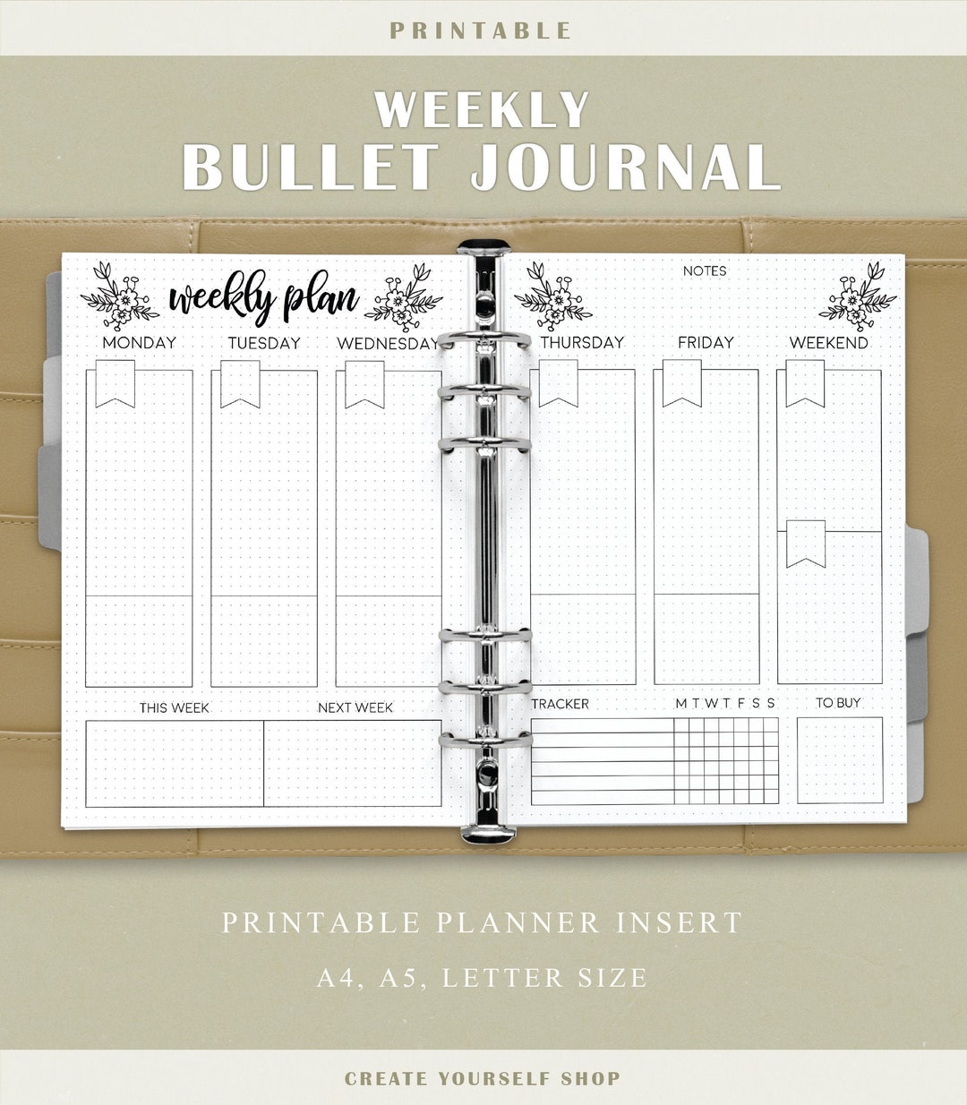 Weekly Journal Printable - Journal Pages, Weekly Planner, Planner ...
