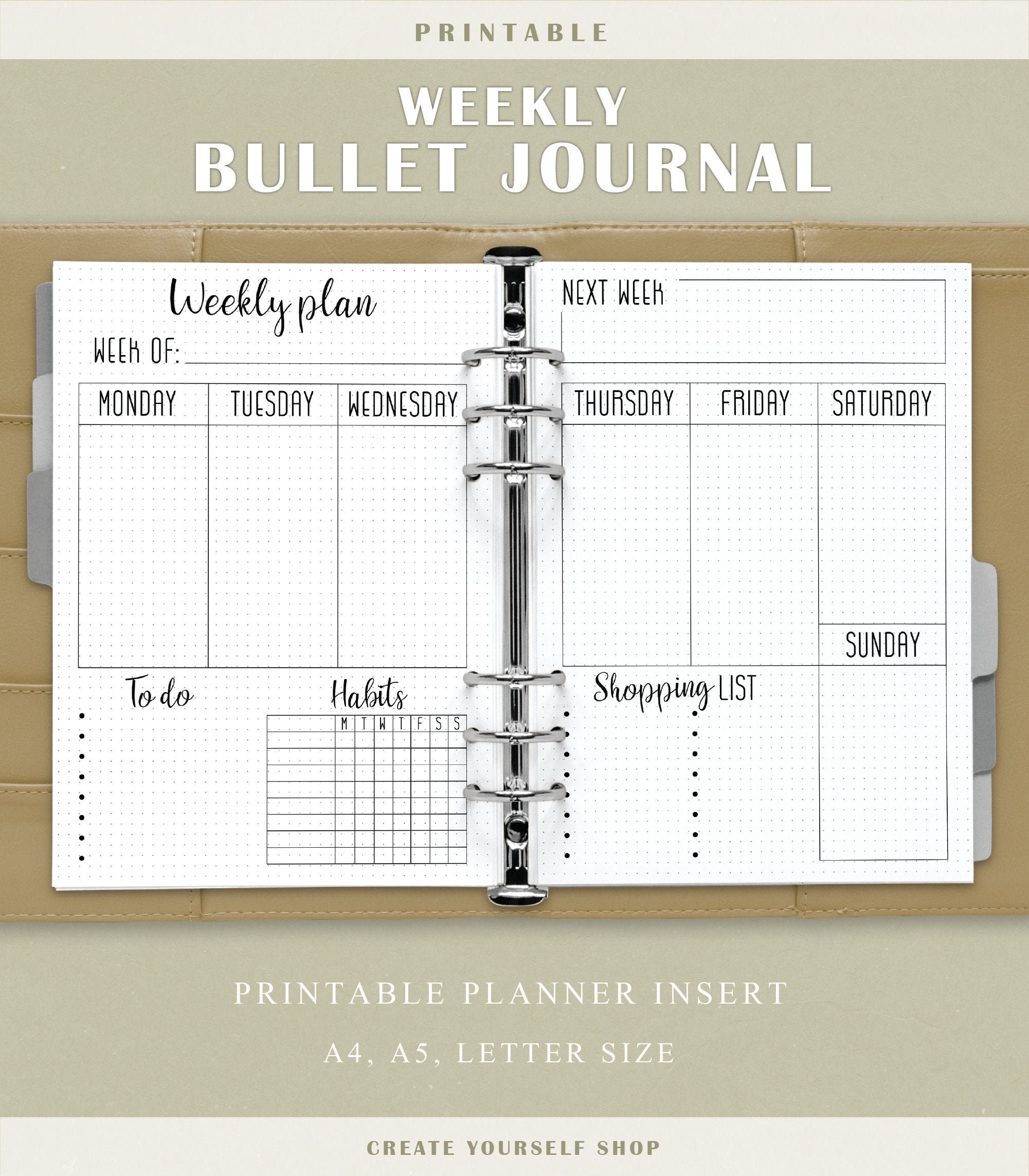 Paper Paper & Party Supplies Botanical Gold Aesthetic Monday Start 2020 ...