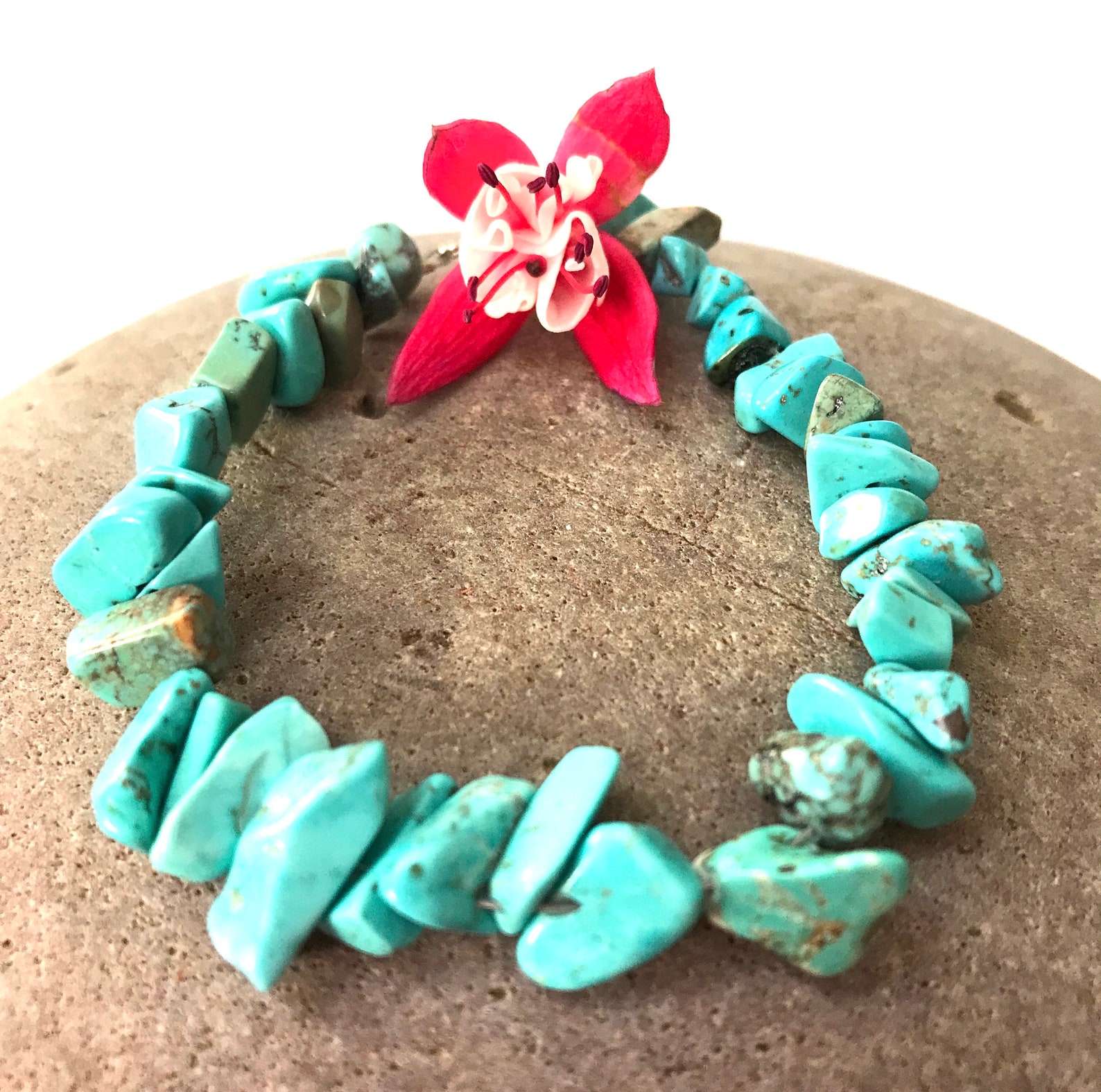 Turquenite Bracelet, Turquoise Bracelet, Gemstone Bracelet, With Silver ...