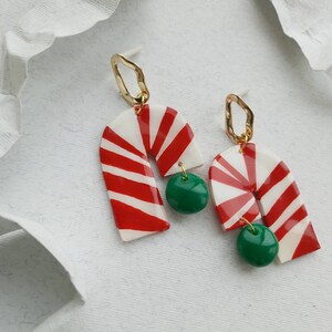 Modern Christmas Earrings Candy Cane Earrings Holiday - Etsy