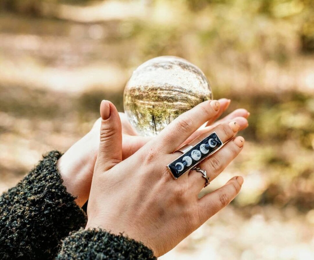 Moon Ring Halloween Jewelry Moon Phase Jewelry Witch Ring - Etsy