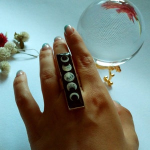 Moon Ring Halloween Jewelry Moon Phase Jewelry Witch Ring - Etsy