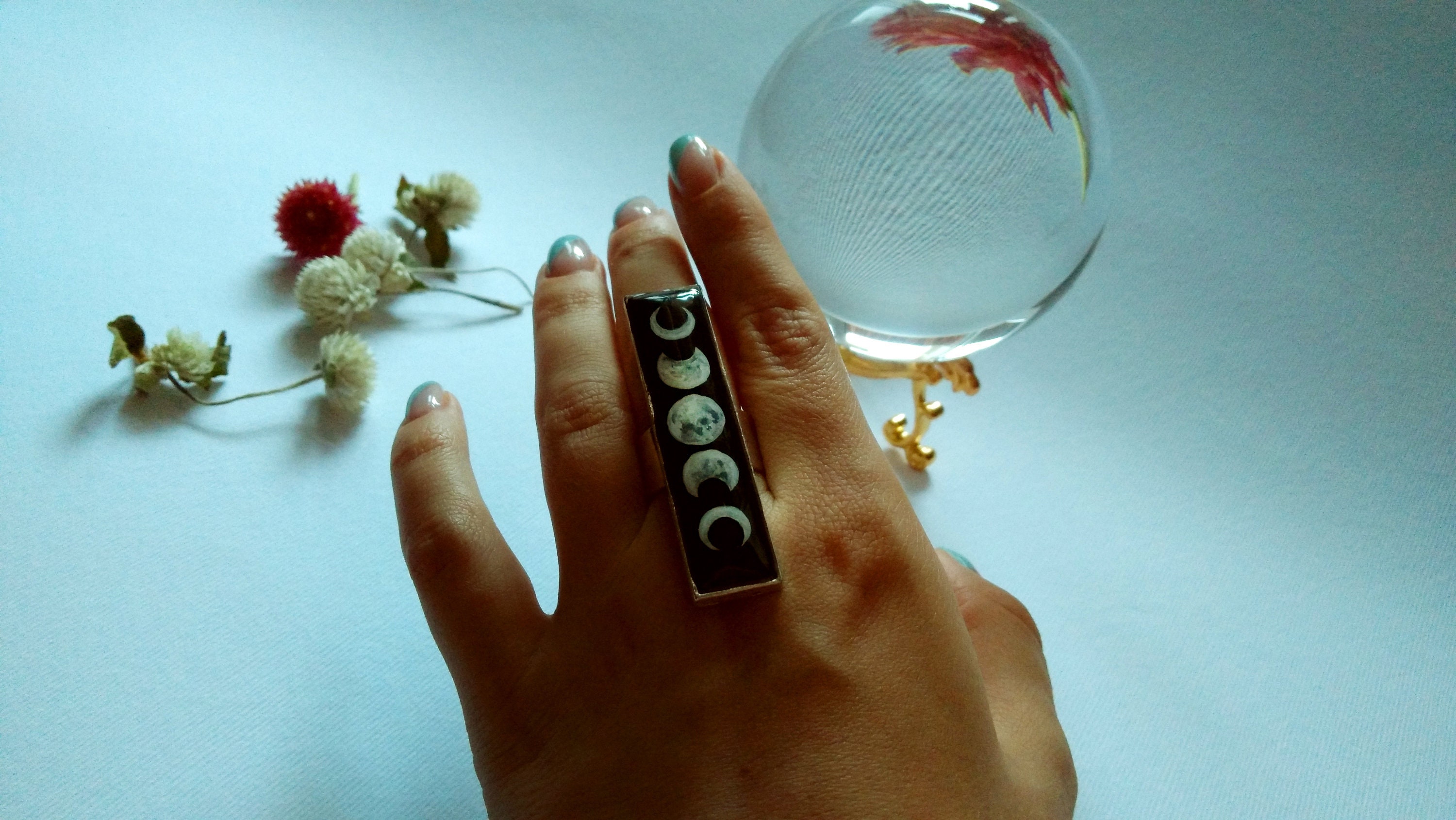 Moon Ring Halloween Jewelry Moon Phase Jewelry Witch Ring - Etsy