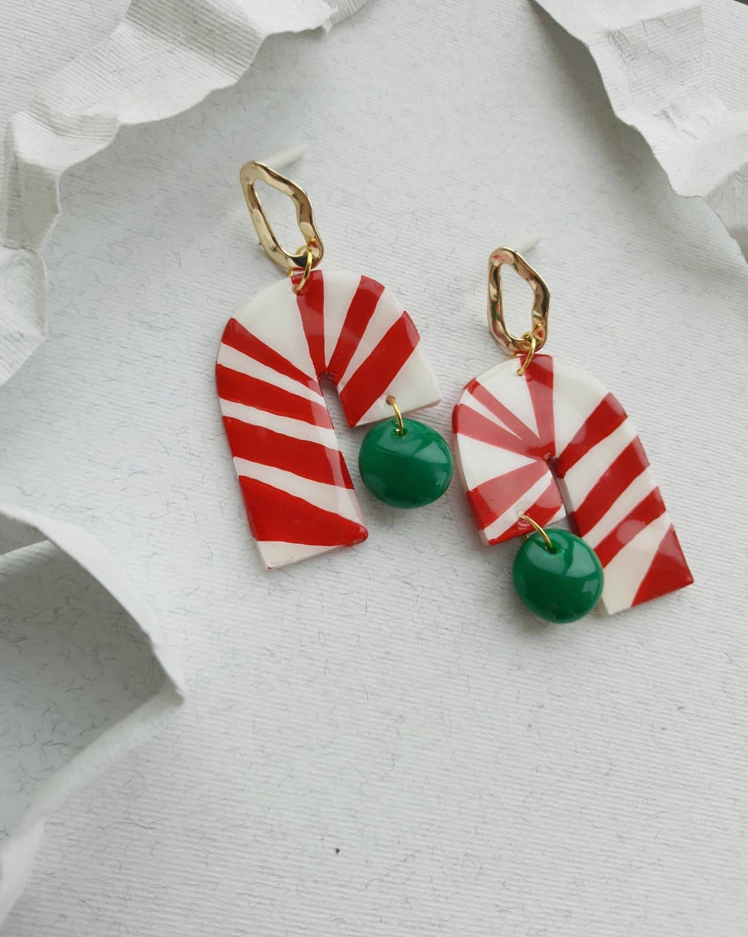 Modern Christmas Earrings Candy Cane Earrings Holiday - Etsy