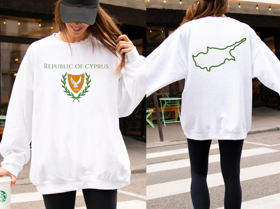 Republic of Cyprus Coat of Arms Sweatshirt | Cyprus Map & Emblem ...