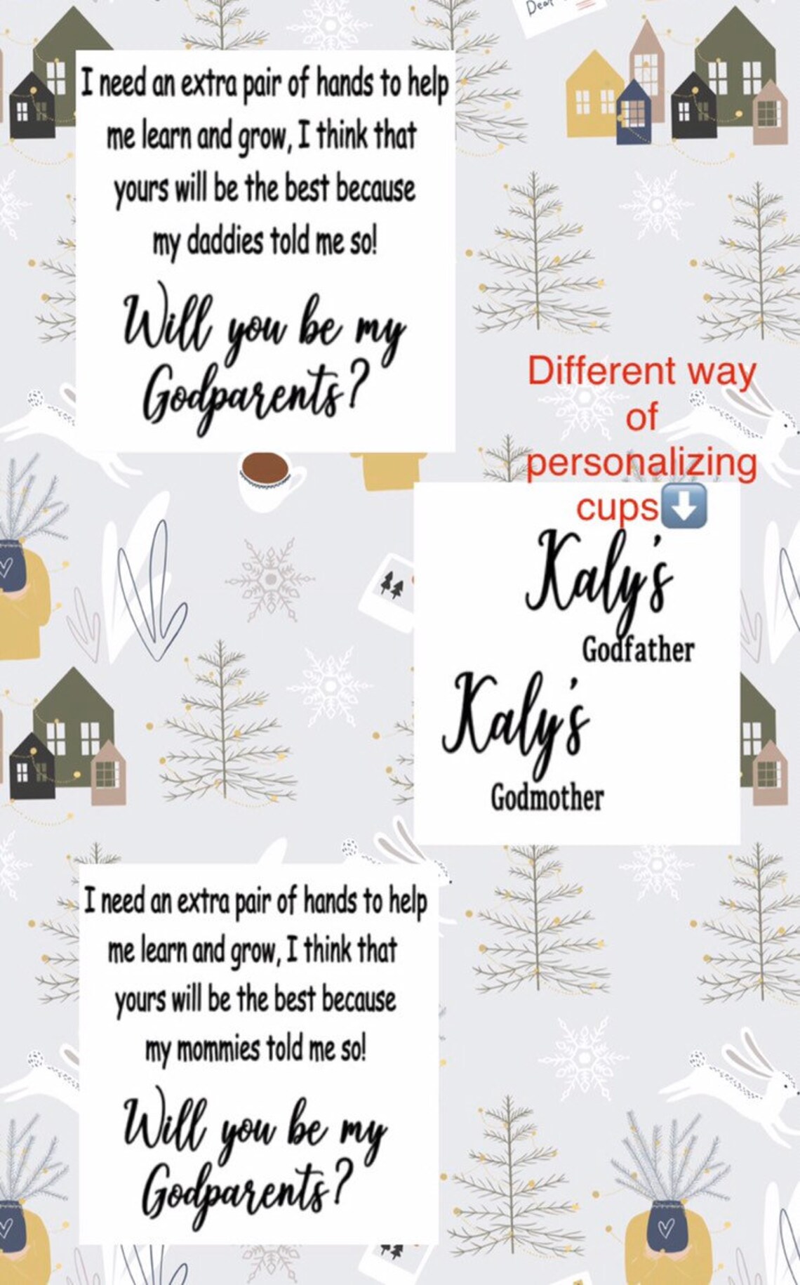 Customizable Godparents Proposal Box WITH Drinkware | Etsy Canada