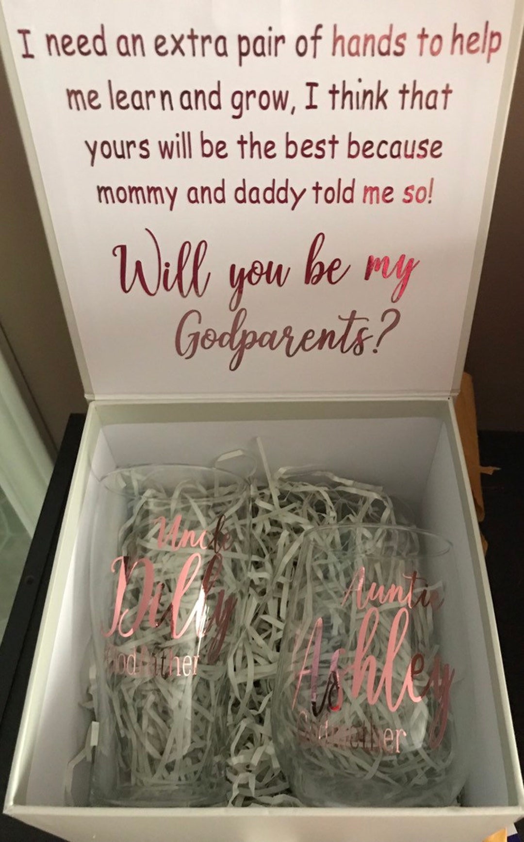 Customizable Godparents Proposal Box WITH Drinkware - Etsy Canada