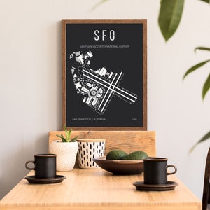 SFO San Francisco Airport Print Map Wall Art - Etsy