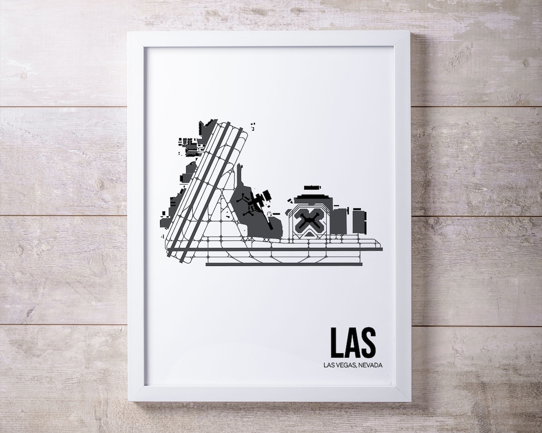 LAS Harry Reid International Airport Map Print, Las Vegas, NV ...