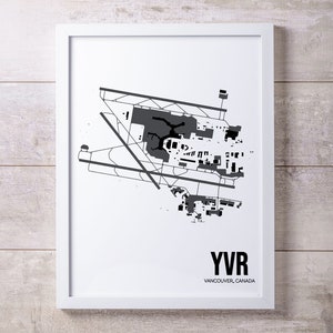 YVR Vancouver International Airport Map Print, Vancouver, Canada ...