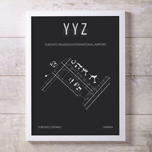 YYZ Toronto Pearson Airport Map Wall Art | Etsy Canada