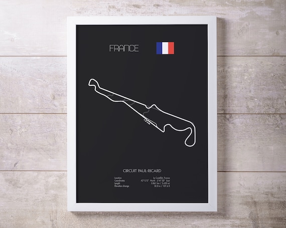 France Paul Ricard Circuit Racing Map Wall Art Print - Etsy