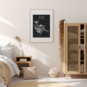 SFO San Francisco Airport Print Map Wall Art - Etsy