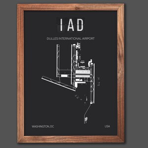 IAD Dulles Washington Airport Map Wall Art - Frame Not Included - Etsy