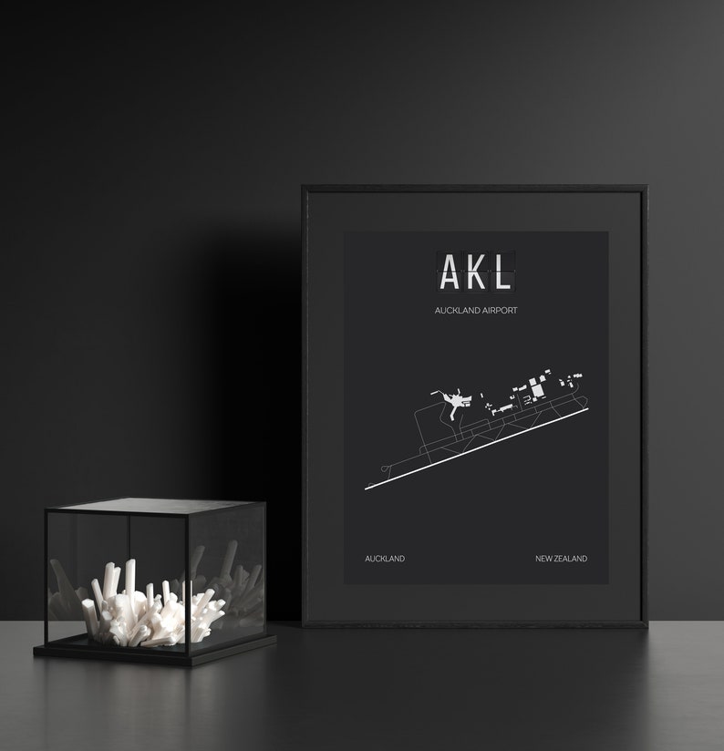 AKL Auckland Airport Print Map Wall Art - Etsy