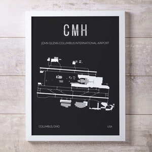 CMH John Glenn Columbus International Airport Map Print, Columbus, Ohio ...