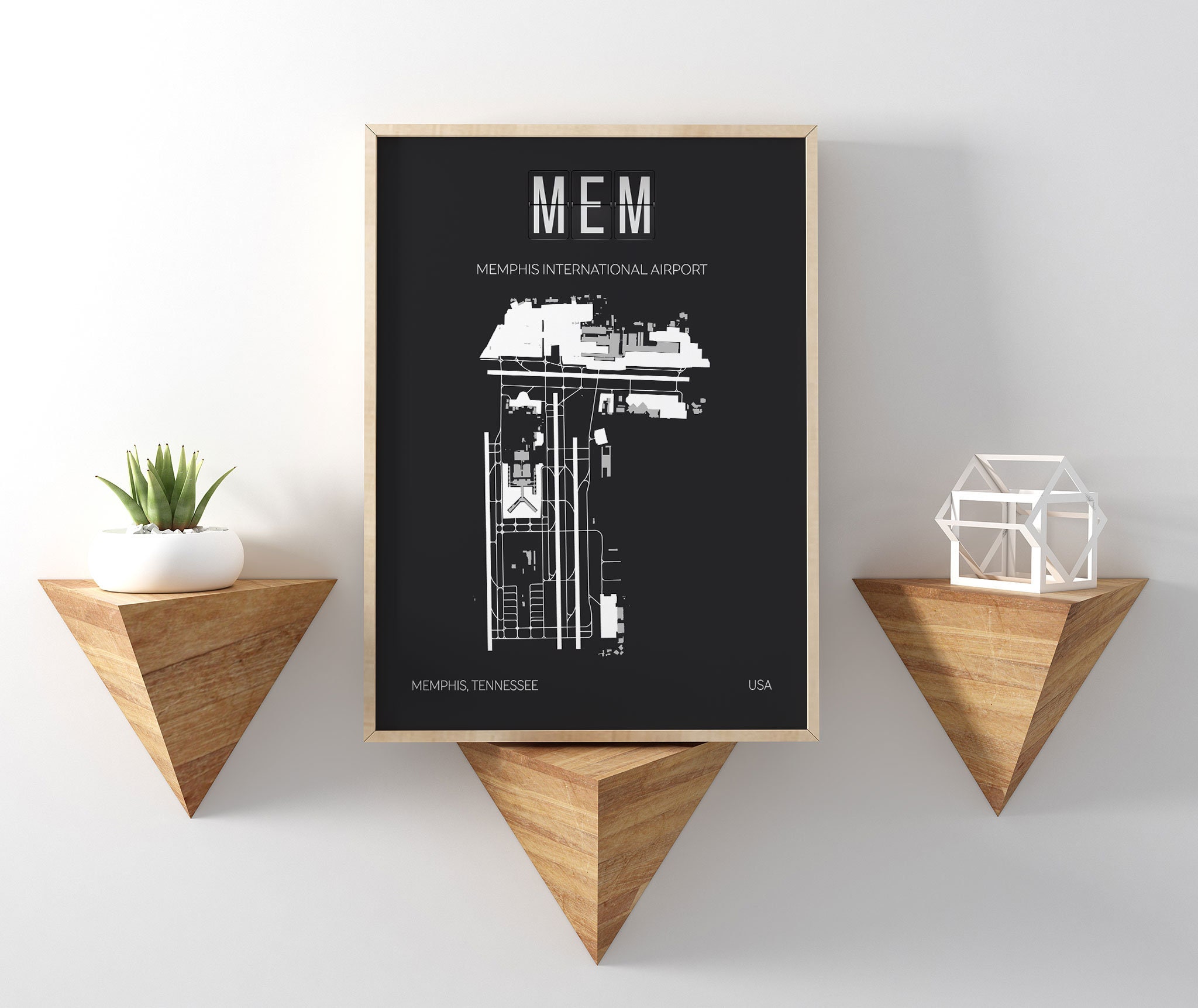 MEM Memphis International Airport Map Print, Tennessee, Minimalist Home ...