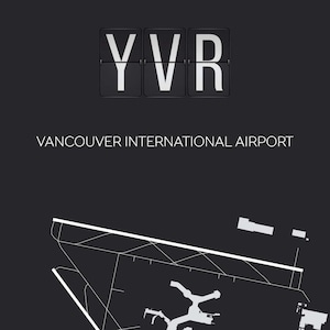 YVR Vancouver International Airport Print Map Wall Art - Etsy